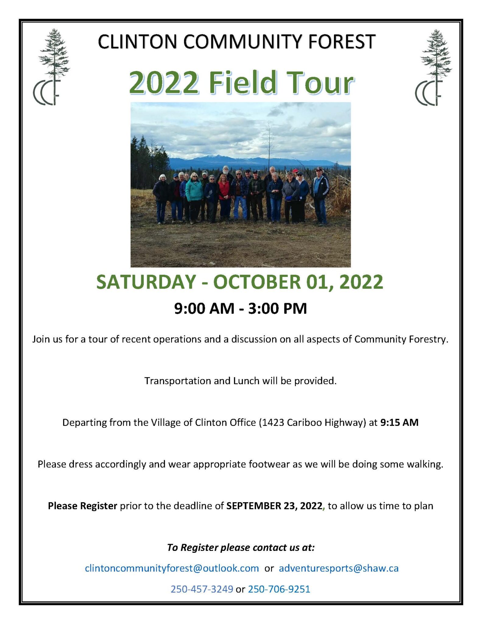 2022 CCF FIELD TOUR – Clinton Community Forest