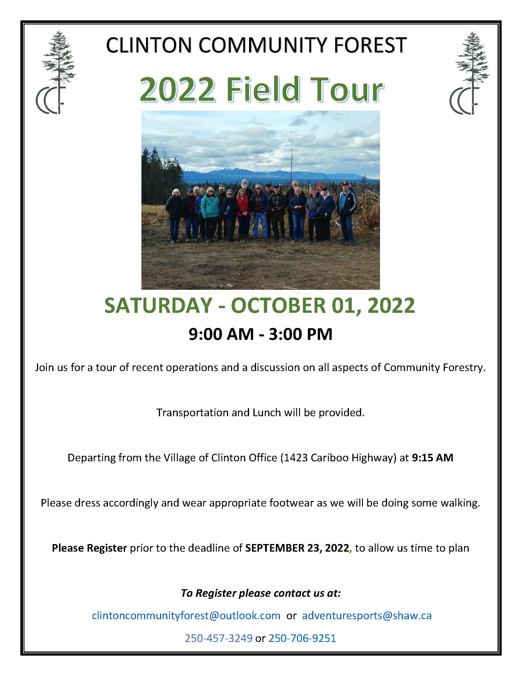 2022 CCF FIELD TOUR – Clinton Community Forest