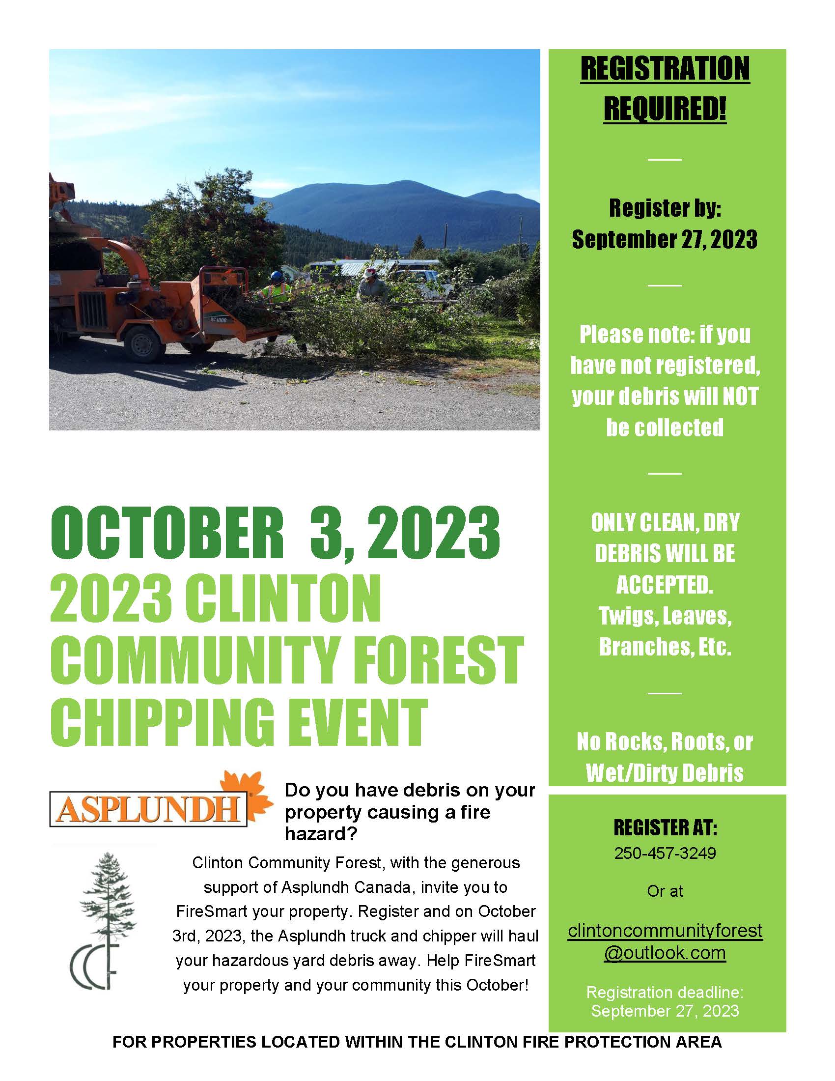 2023 CCF Chipping Event – Clinton Community Forest